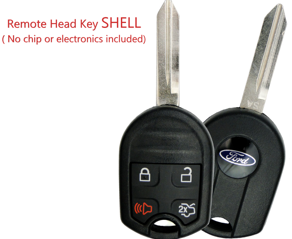 Ford 4 Button NEW Style Remote Head Key Shell H75 Blade CWTWB1U793